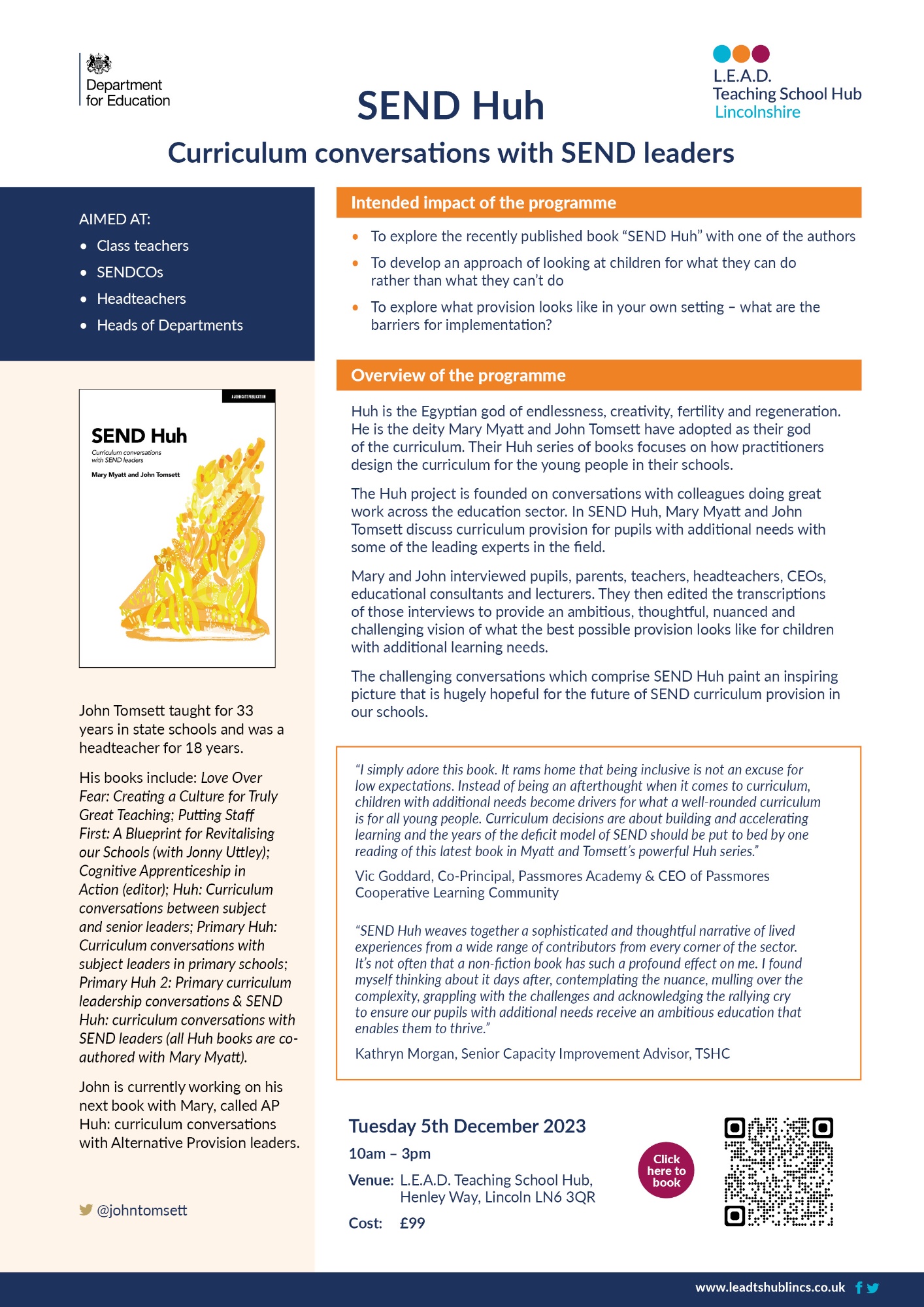 L.E.A.D Teaching School Hub - Booking Programmes